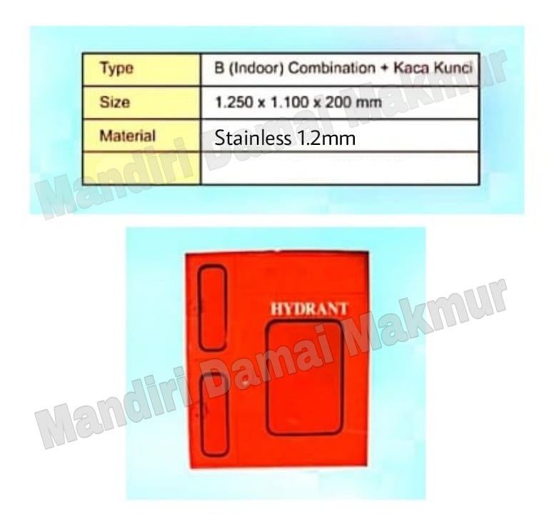 Fire Hydrant Box Type B Indoor Combination Kaca Stainless 1.2mm – Ready ...