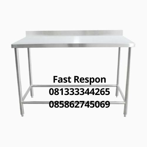 Meja Dapur Stainless Steel 304 Dengan Shelving dan Backsplash ...